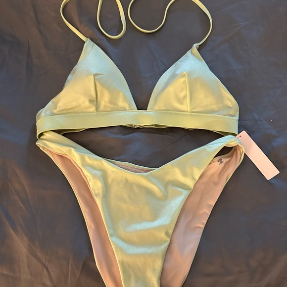 Victoria's Secret | Swim | Victorias Secret Cream And Light Green ...